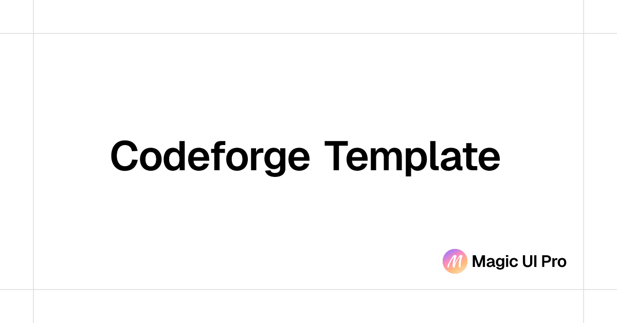 Codeforge Template | Magic UI Pro